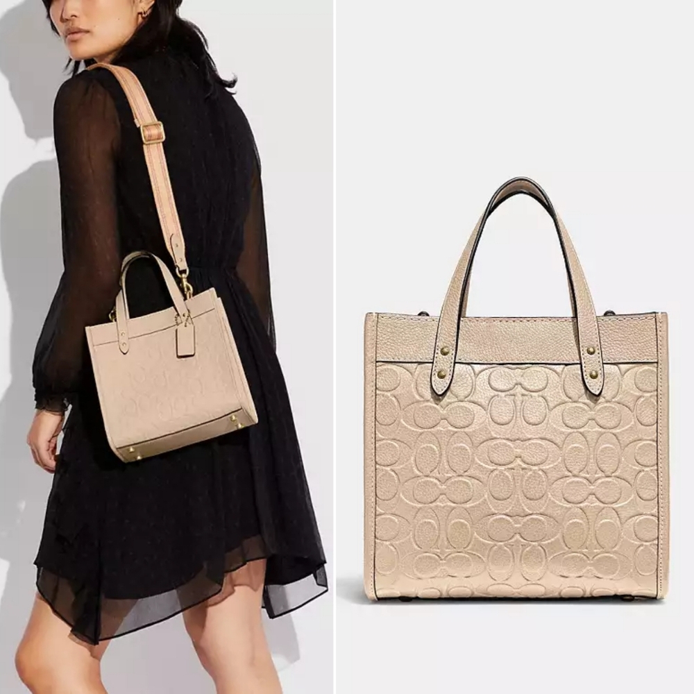 Coach Field Tote 22 In Signature Leather - Like New - Gem